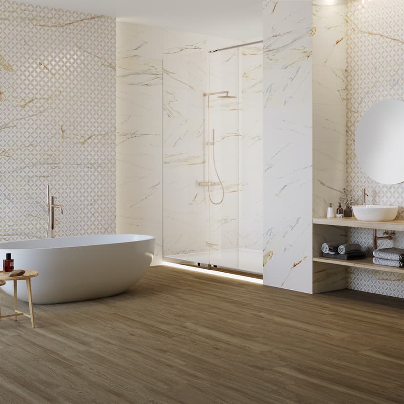 Calacatta Oro - Azulejo de Casa de Banho Dourados - Revigrés